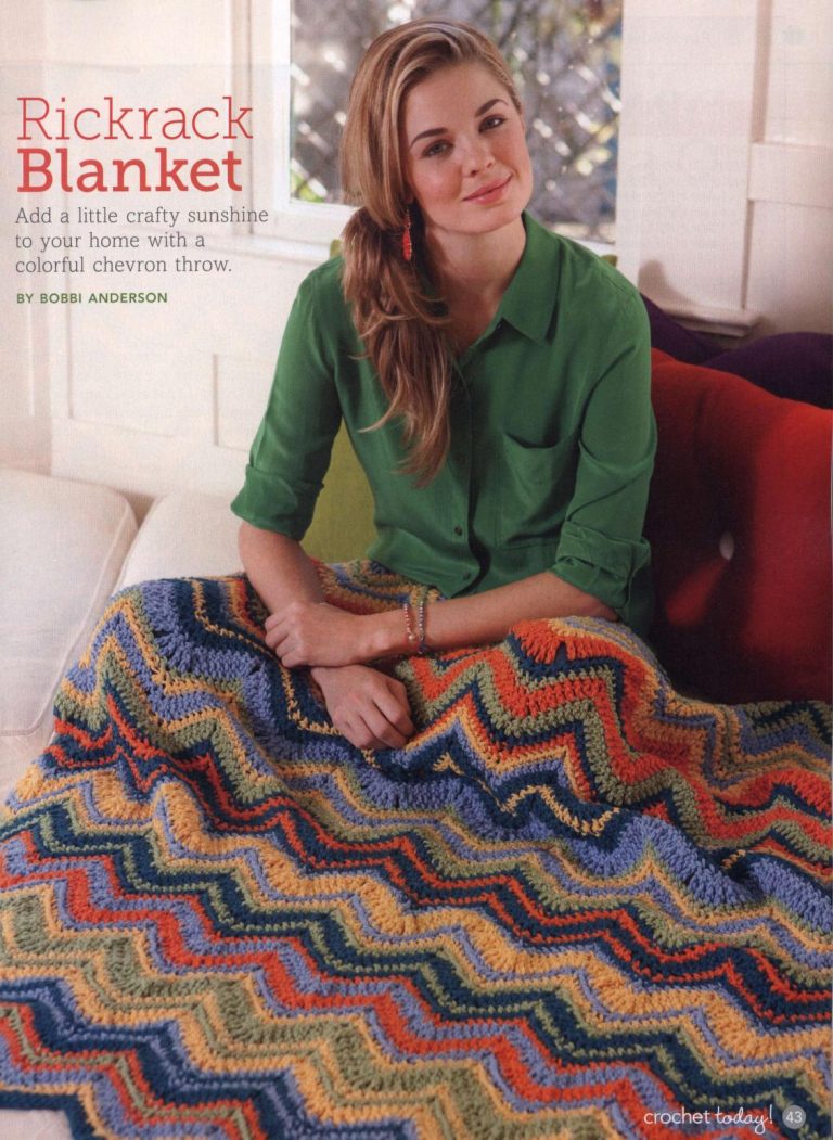 Rickrack ripple stitch crochet blanket pattern | Free Crochet Blanket Patterns